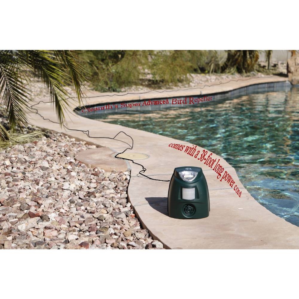 Cleanrth TSBR620 Super Advanced Sonic/Ultrasonic Bird Repeller w/Tripl ...